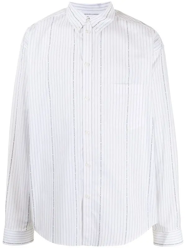 Balenciaga Logo-print Pinstriped Shirt