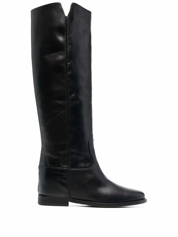 VIA ROMA 15 Leather Boots - Black