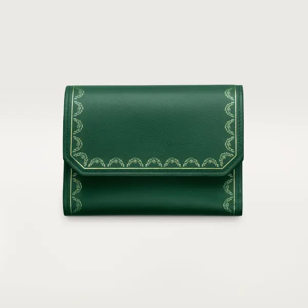 CARTIER Wallet, Small, Guirlande De - Golden/green | Editorialist
