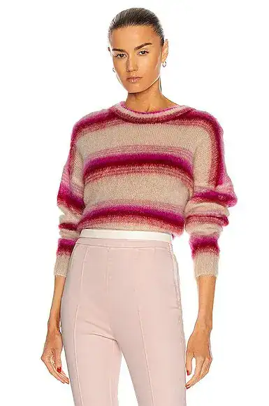 Isabel Marant Drussell Sweater In Pink,Cream In Fuchsia 50% Off