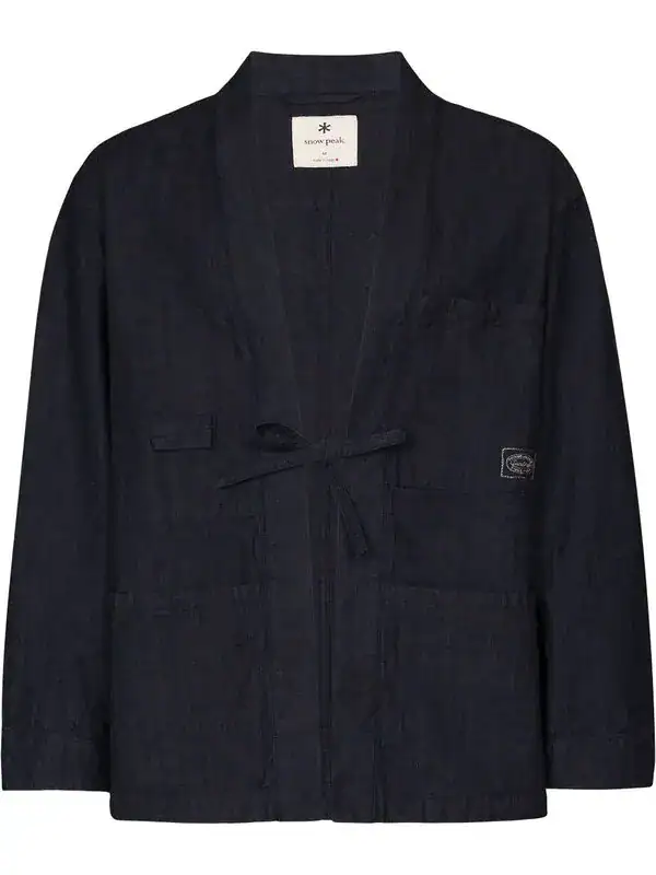 Snow Peak Noragi Front-Tie Jacket In Blue - 40% Off | Editorialist