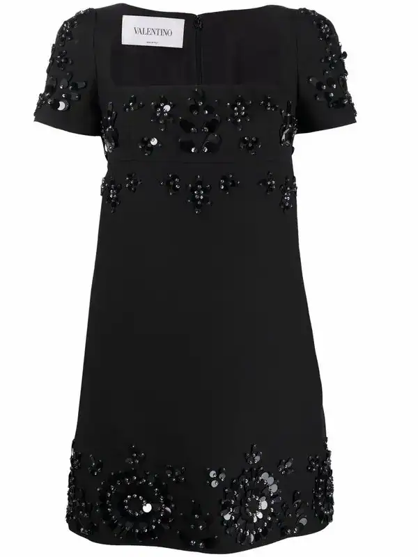 Valentino Garavani Sequin-Embellished Mini Dress In Black - 63% Off |  Editorialist