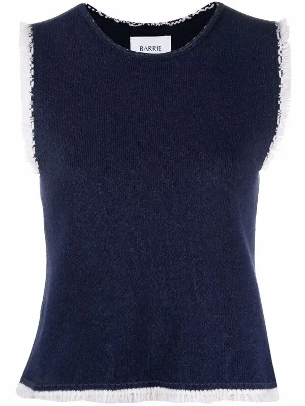 BARRIE Fringe-trim Top - Blue