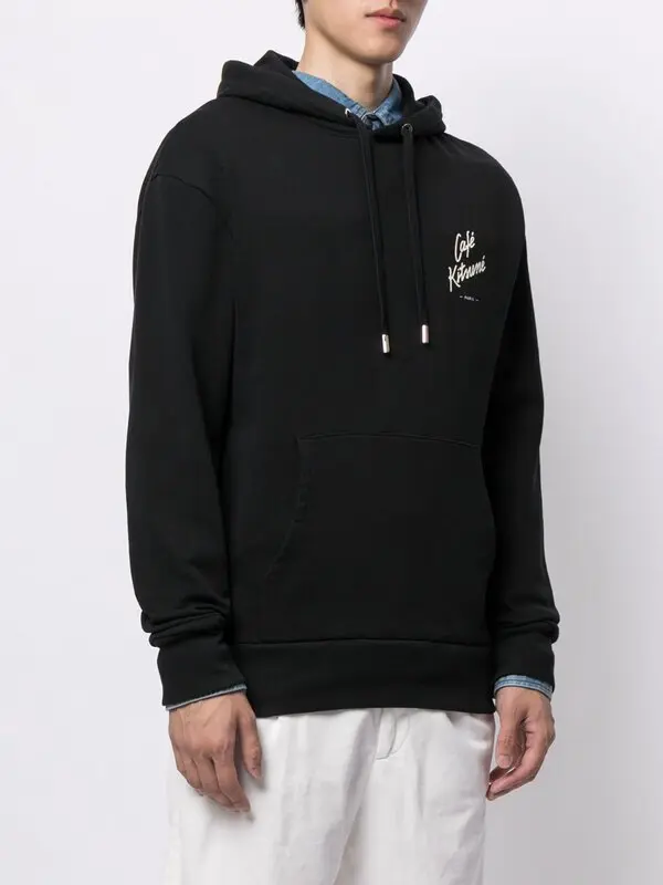 CAFÉ KITSUNÉ Print Drawstring Hoodie