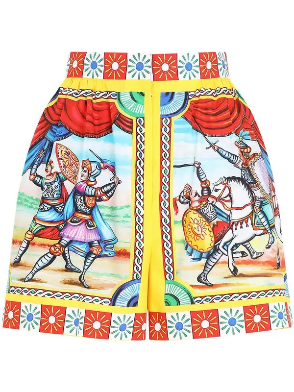 Dolce & Gabbana Carretto-print Poplin Shorts
