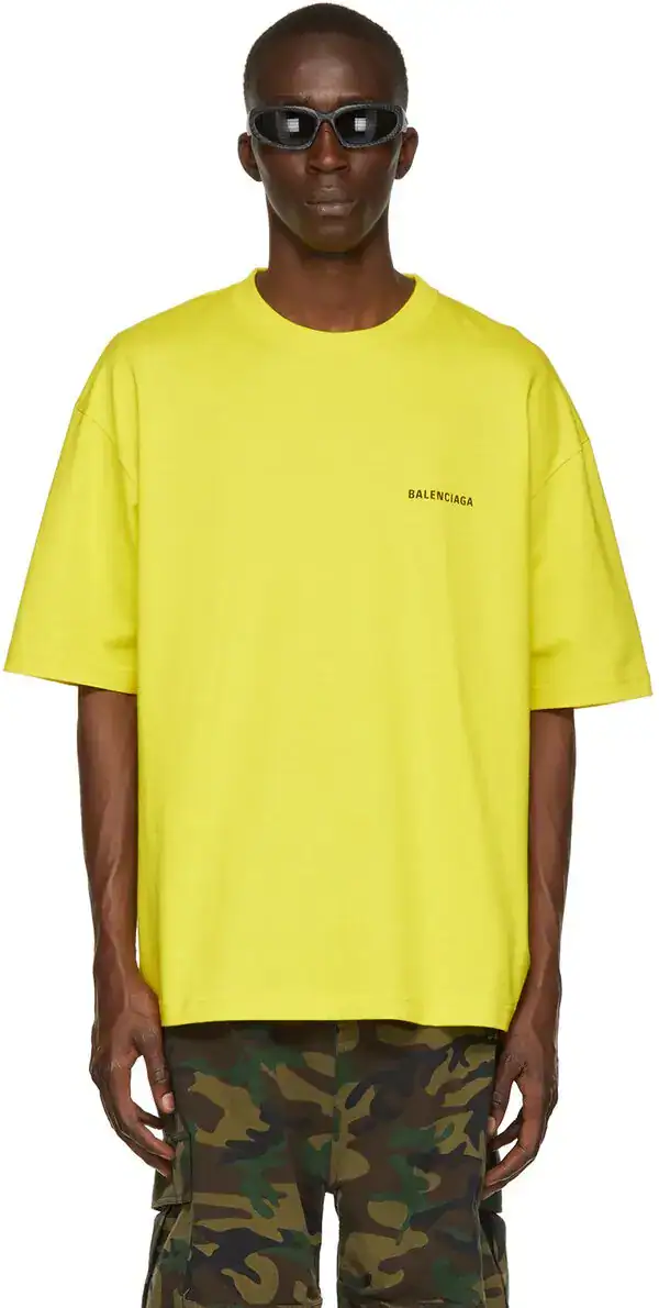 Balenciaga Yellow Logo T-Shirt - 7440 Yellow/Black | Editorialist