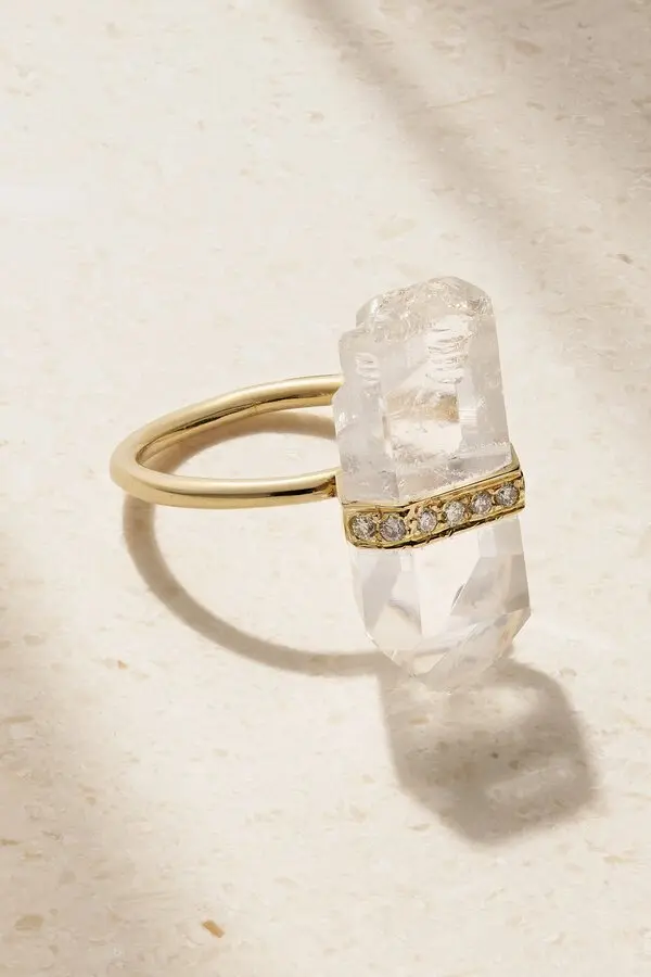 Jia Jia 14-karat Quartz And Diamond Ring - Gold