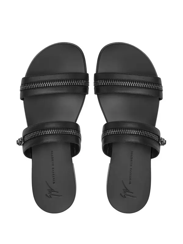 GIUSEPPE ZANOTTI Brad Zip-detail Sandals - Black