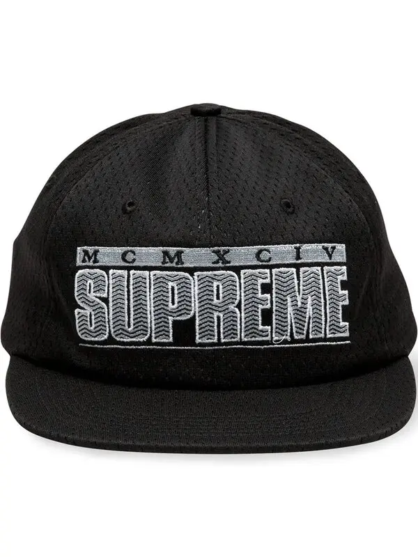 Supreme Logo 6-Panel Cap - Black | Editorialist