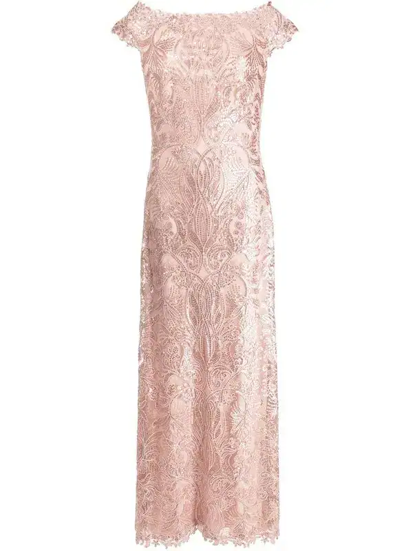 Tadashi Shoji Haya Sequin-Embroidered Dress In Pink - 20% Off | Editorialist