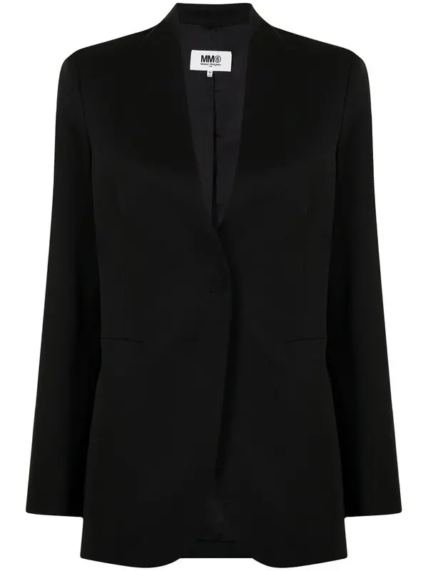 Maison Margiela Collarless Tailored Blazer In Black - 40% Off