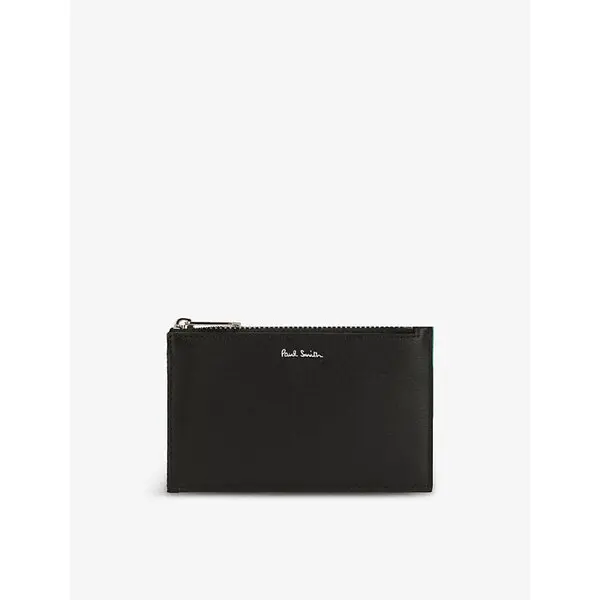 Paul Smith Straw Logo-embossed Leather Wallet - Black | Editorialist