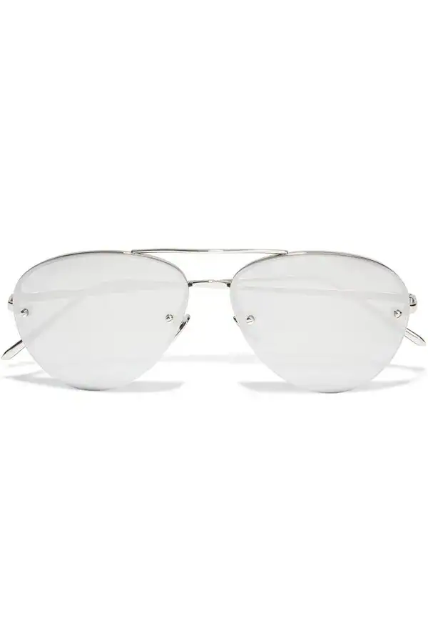 Linda Farrow Aviator-Style -Tone Mirrored Sunglasses In  display picture 2