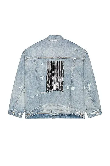 Balenciaga Large Fit Jacket In Blue In Clear Light Blue - 40% Off 