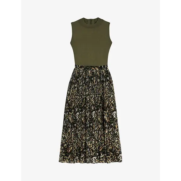 Ted Baker London Lemmie Graphic-Print Woven Midi Dress In Khaki - 49% Off |  Editorialist