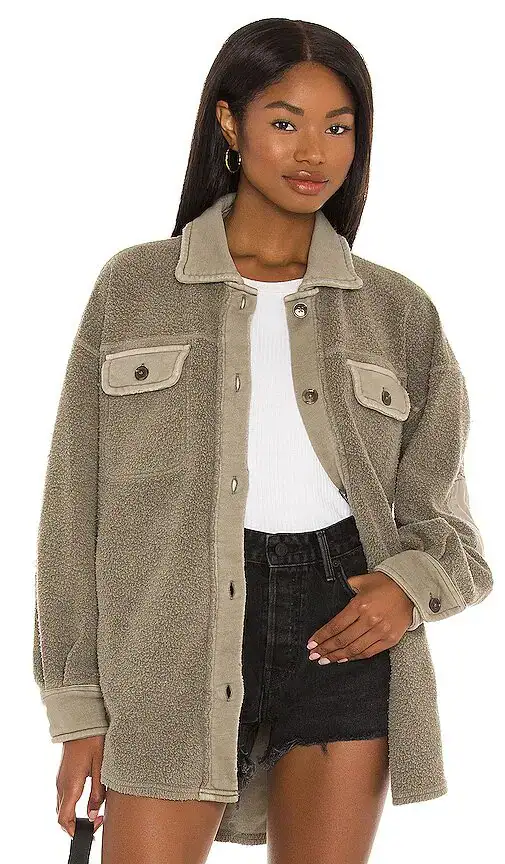 Free People Ruby Jacket In Olive Dirty Olive Editorialist