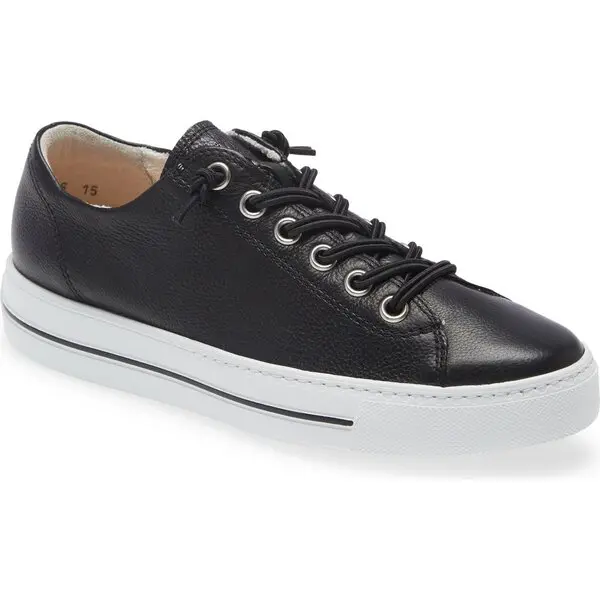 Paul Green Hadley Platform Sneaker - Black Leather