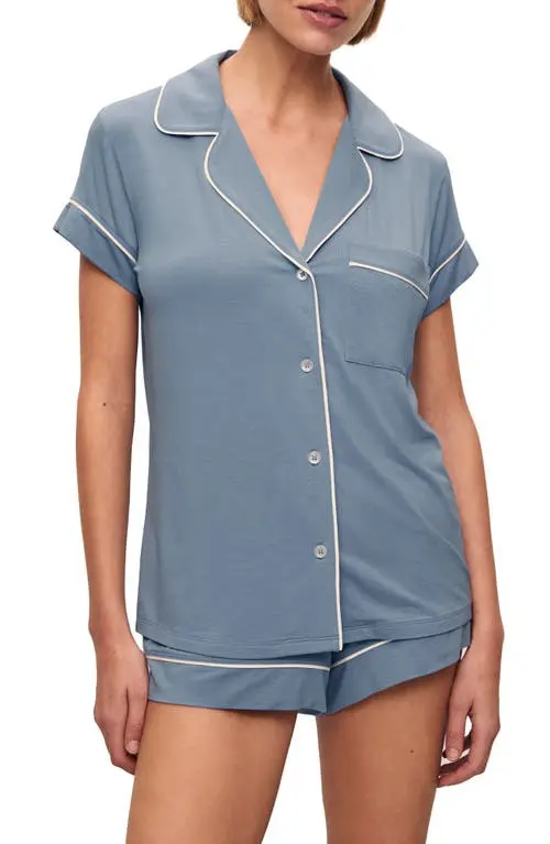 Eberjey Gisele Short Pajamas - Faded Denim/ Ivory