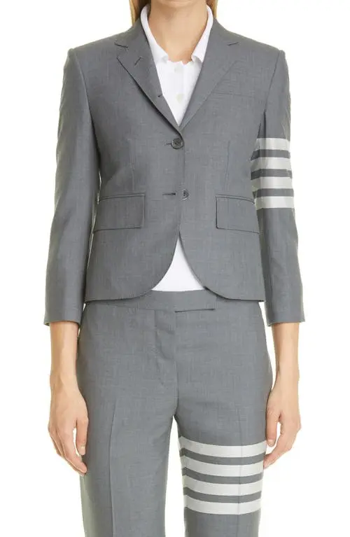 Thom Browne Stripe Wool Sport Coat - Med Grey