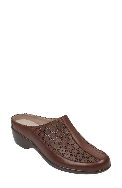 Easy Spirit Dusk Clog - Dark Tan Leather