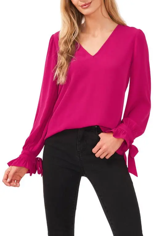 CECE DUPRAZ Tie Sleeve Top - Bright Geranium
