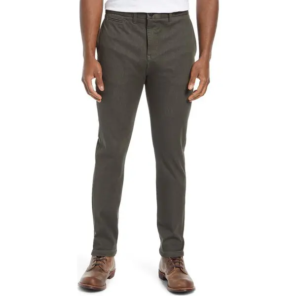 HIROSHI KATO Denit Slim Fit Chinos - Military Green