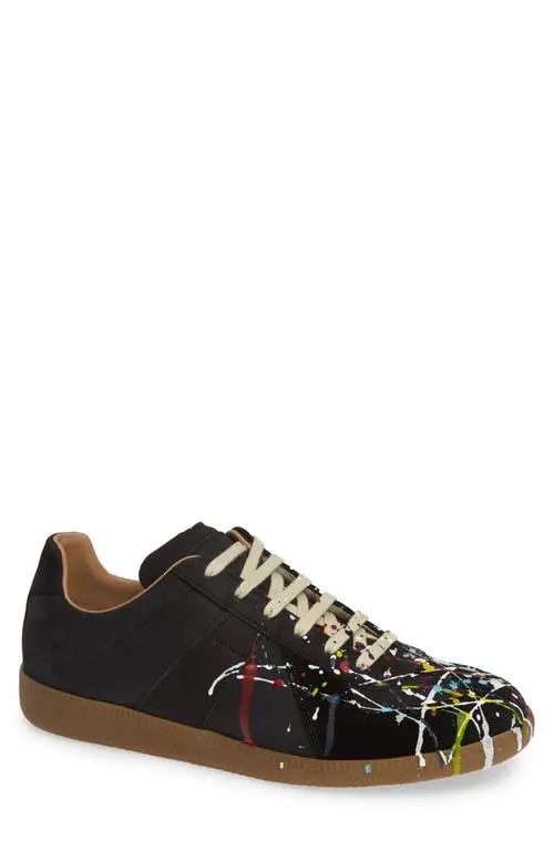 MAISON MARGIELA Replica Paint Splatter Sneakers - Black/paint