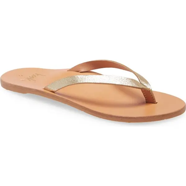 Beek Seabird Leather Flip Flop - Honey