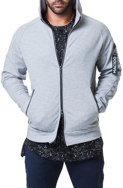 MACEOO Logo Zip Front Hoodie