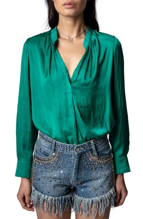 Zadig&Voltaire Tink Satin Blouse - Emeraude