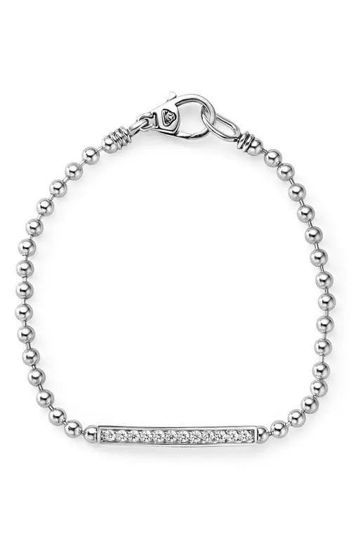 Lagos Caviar Spark Diamond Bar Chain Bracelet