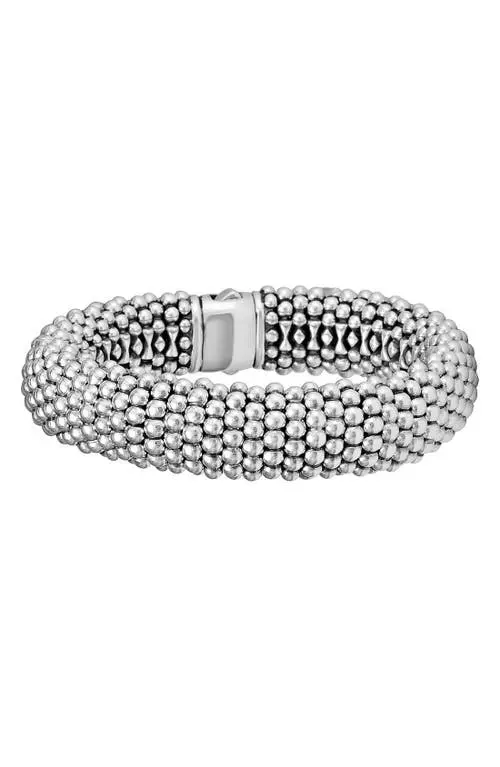 Lagos Signature Caviar Wide Rope Bracelet - Silver/ Gold