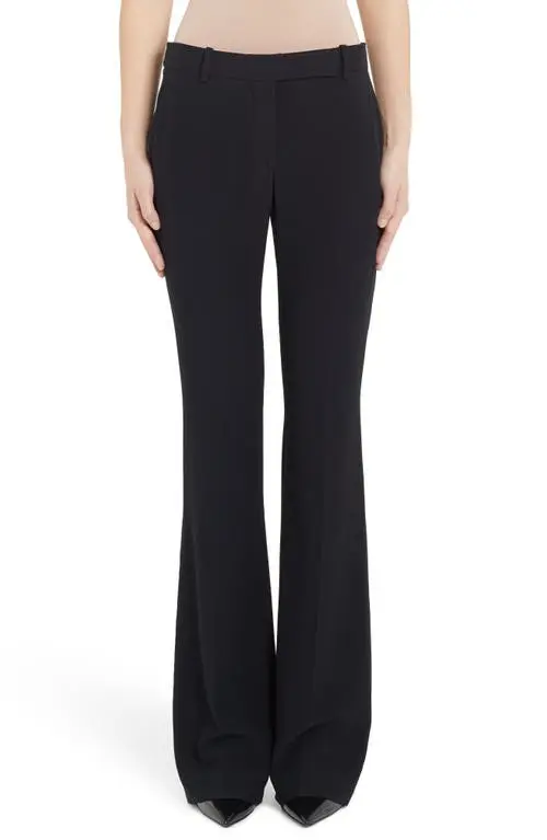 Alexander McQueen Leaf Crepe Bootcut Trousers - Black