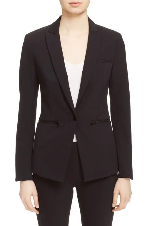 Veronica Beard Scuba Knit Tailored Blazer - Black
