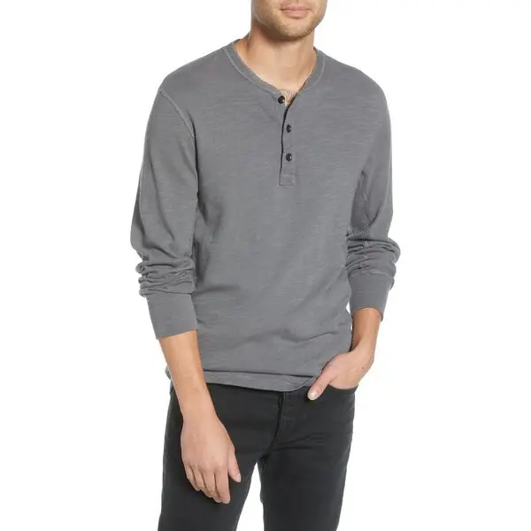 Rag & Bone Classic Slim Fit Henley - Dark Grey