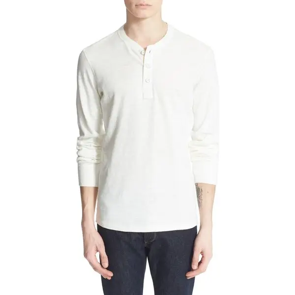 Rag & Bone Classic Slim Fit Henley - White