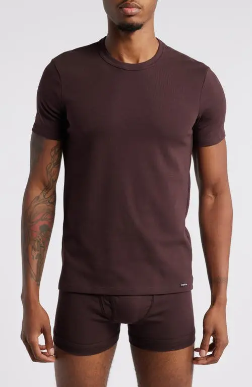 TOM FORD Cotton Jersey Crewneck T-shirt - Viola Medio Unito