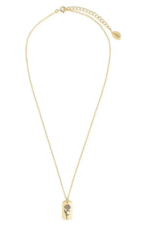Sterling Forever Birth Flower Pendant Necklace - Gold/april