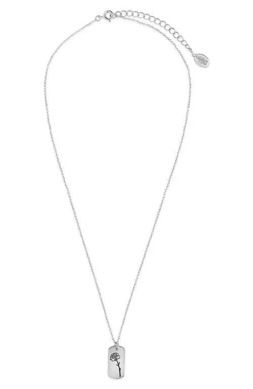 Sterling Forever Birth Flower Pendant Necklace - Silver/january