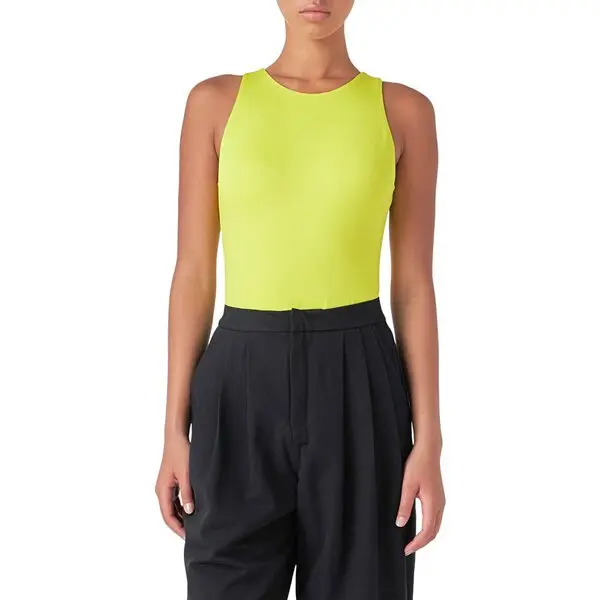 GREY LAB Solid Crewneck Bodysuit - Lime