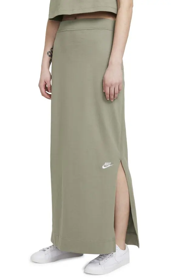 Nike Sportswear Jersey Maxi Skirt Light Army/ White Editorialist