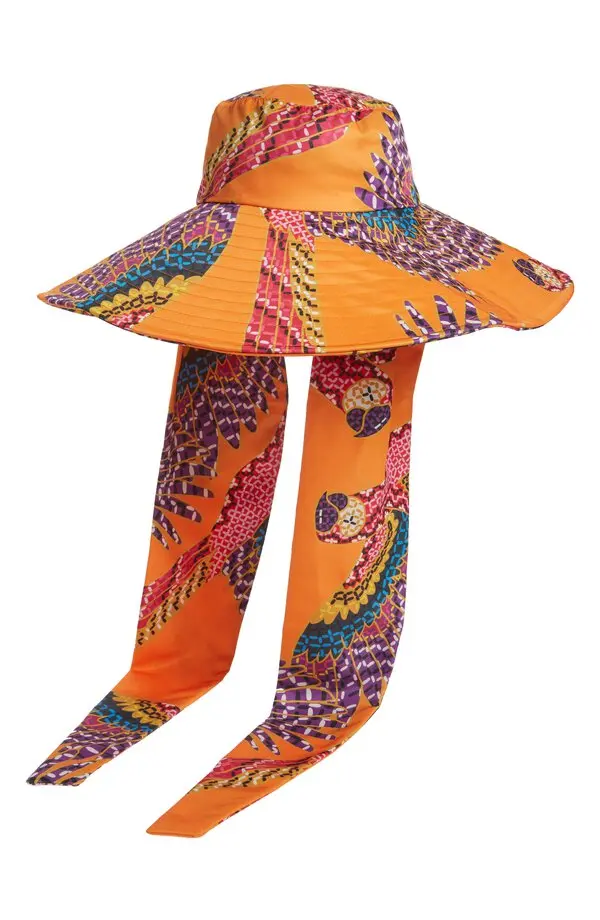 Farm Rio Macaw Print Sun Hatorange - Beaded Macaws  display picture 3