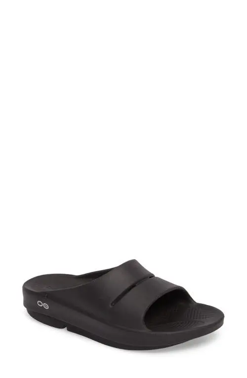 OOFOS Gender Inclusive Ooaahh Slide Sandal - Black