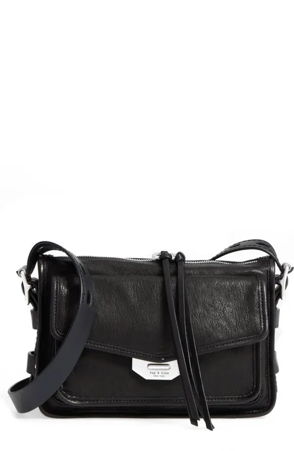 Rag & Bone Small Field Leather Messenger Bag Black Editorialist