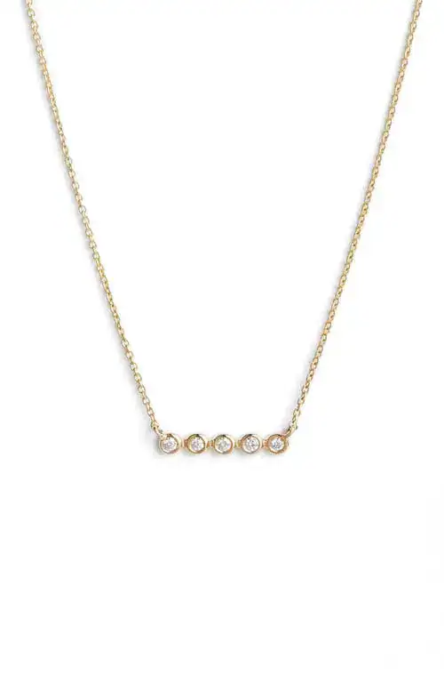 Dana Rebecca Designs Lulu Jack Bezel Diamond Bar Necklace Yellow