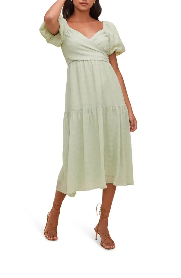 Astr The Label Sonnet Tie Back Midi Dress In Mint - 58% Off | Editorialist