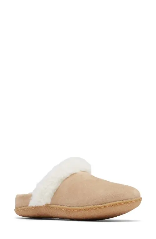 Sorel Nakiska Ii Faux Shearling Lined Slide Slipper - Dusty Tan/natural