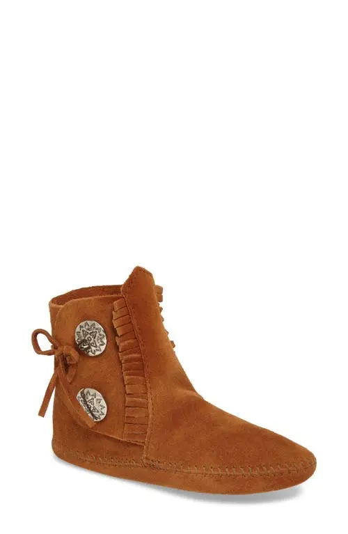 Minnetonka Two-button Softsole Bootie - Brown