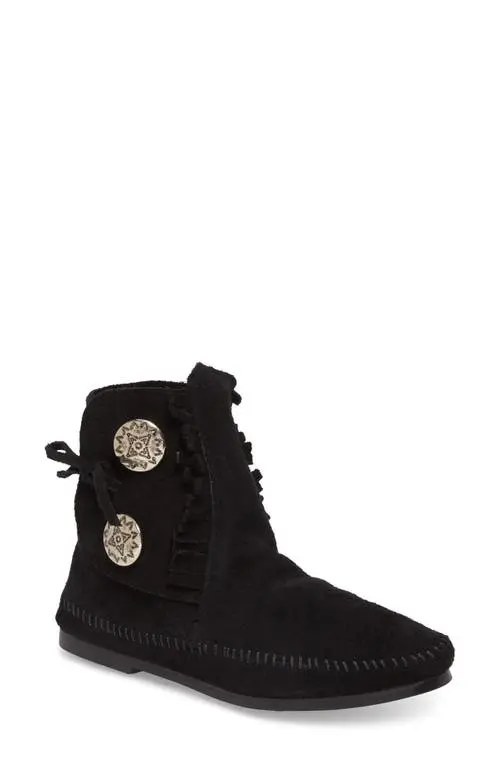 Minnetonka Two-button Hardsole Bootie - Black