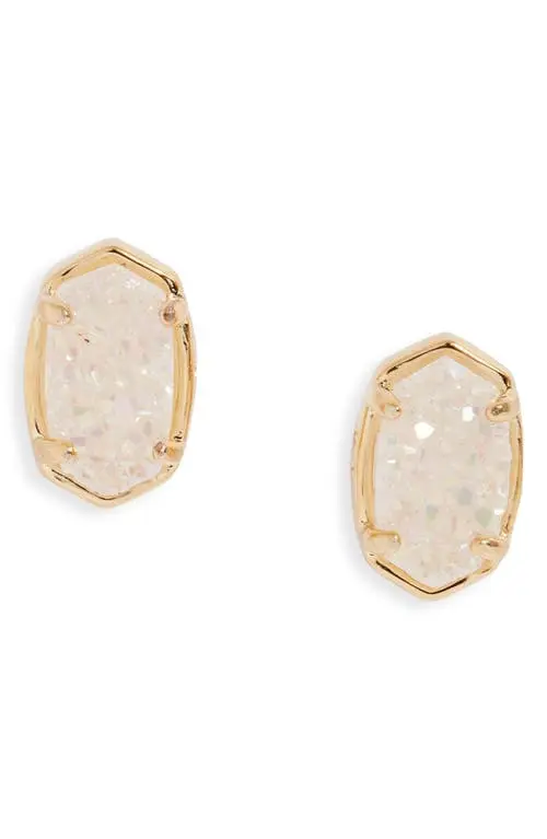 Kendra Scott Emilie Stud Earrings - Gold Iridescent Drusy